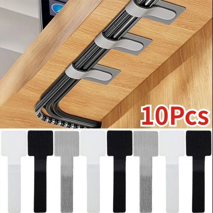 10Pcs Desk Wire Winder Cable Tie Organizer Self Adhesive Cord Rope ...