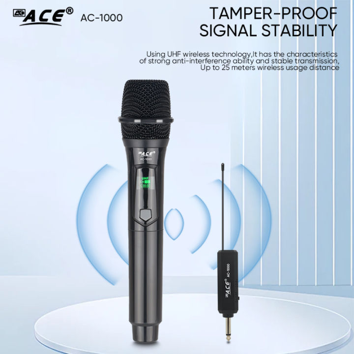 ACE AC-1100 Professional UHF Wireless Rechargeable Microphone | Lazada PH