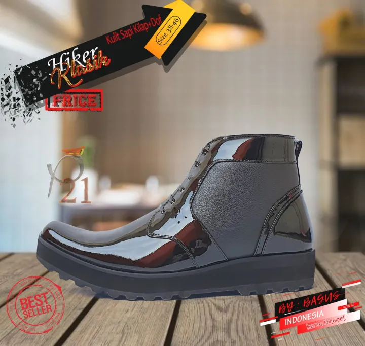 Sepatu P21 Original Pria Hiker – Sepatu Dinas PDH PDL Polri Anti Slip ...