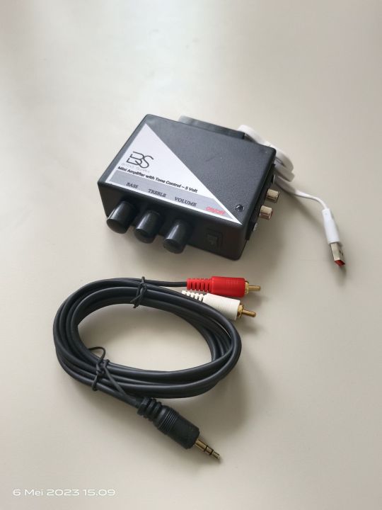 Ampli Mini 5v dengan Tone Control Bass, Trebel dan volume. input RCA ...