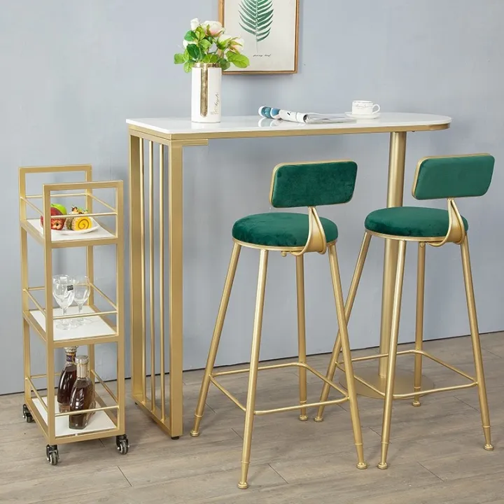Small Bar Table against the Wall Simple Rock Plate High Leg Table for ...