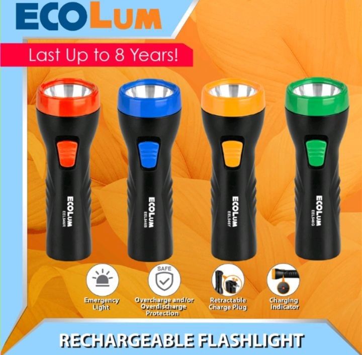 ECOLUM RECHARGEABLE FLASH LIGHT ROYU LED TORCH FLASH LIGHTS EEL546 BY ...