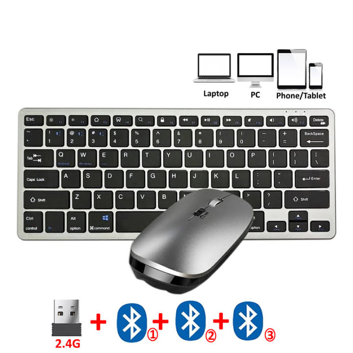 Jomaa 2 4g Bluetooth Keyboard And Mouse Combo Multimedia Wireless Keyboard And Ergonomic Mouse