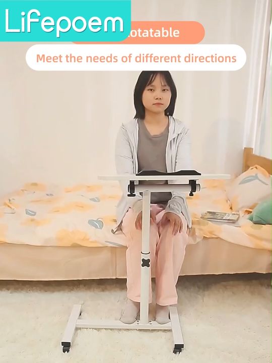 Adjustable Side Table Bed Side Table Multifunctional Bedside table Laptop Desk Meja Lipat With ...