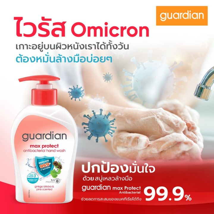 GUARDIAN MAX PROTECT ANTIBACTERIAL HAND WASH 250 ML. | Lazada.co.th