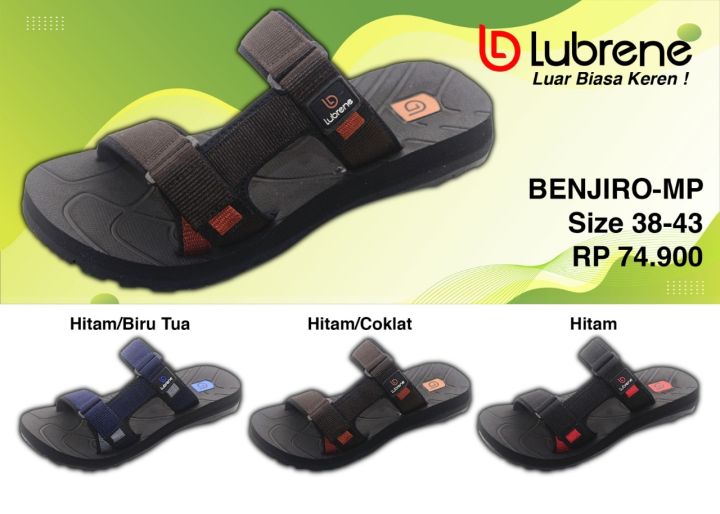 SANDAL GUNUNG LUBRENE BENJIRO HITAM/BIRU TERBARU | Lazada Indonesia