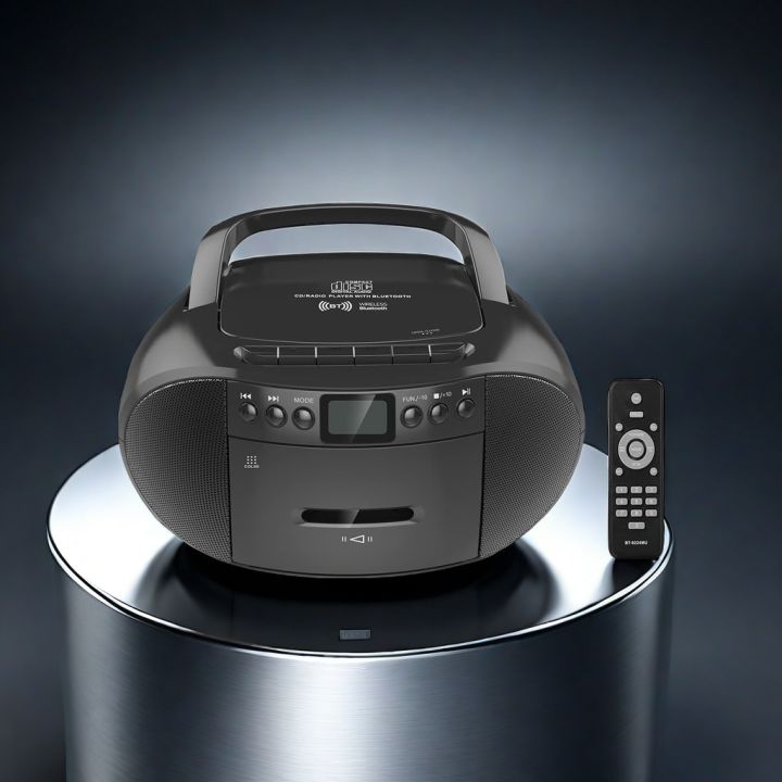 CD and Cassette Player Boombox, CD Player Portable Bluetooth Boombox ...