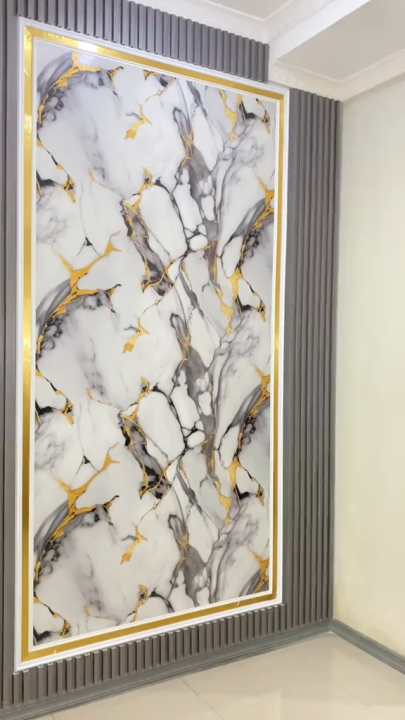 [120x280cm]Dewdecor - Wallpaper Dinding Motif Vinyl Marble Foam Roll ...