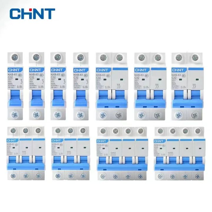 CHINT MCB NXB-63 Miniature Circuit Breaker 1P 2P 3P 4P AC 230/400V CHNT DIN Rail Mounting ...