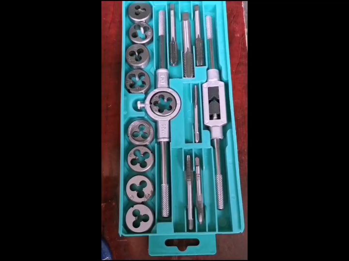 JIANTAI 20/12/8/7/6 PCS HSS Tap and Die Set Metric Wrench Cut M3-M12 Tap and Die Set Metric Hand ...