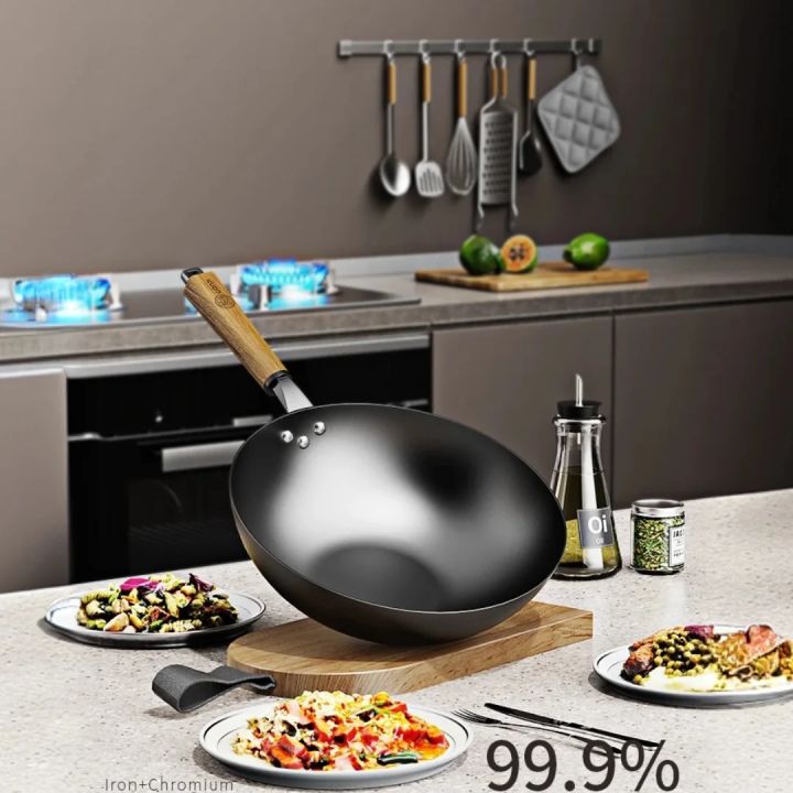 High Purity Iron Wok Gas Stove Induction Cooker Non-Toxic Chemical Free ...