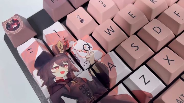 Genshin Impact Keycaps Hutao Youla Game Character Anime Cherry Profile ...