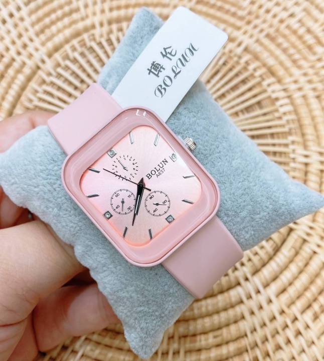 นาฬิกาแบรนด์ BOLUN งานแท้ หน้าปัดสี่เหลี่ยมของเพชร สวยหรู สไตล์เกาหลี | Lazada.co.th