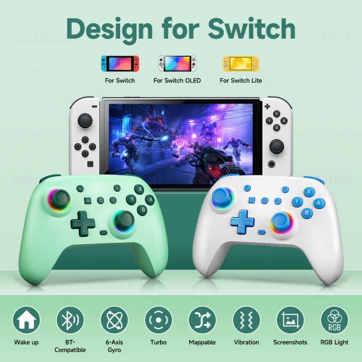 RGB Wireless Bluetooth Controller for Nintendo Switch/ OLED/ Lite/ PC ...
