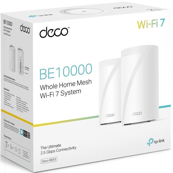 TP-Link Deco BE63 BE10000 Tri-Band WiFi7 Mesh Wireless Router 2.5G Port ...