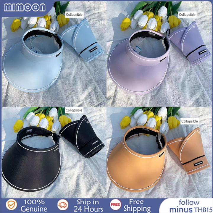 หมวกกลวงพับได้สีลูกอมหมวกกันแดดแฟชั่นหมวกกันแดดขนาดใหญ่สำหรับผู้หญิง MIMOON | Lazada.co.th