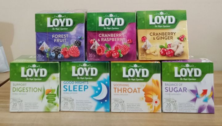 Loyd Tea (20 tea bags per box) - variants: support digestion, good night's sleep, soothing ...