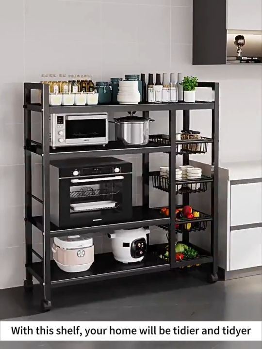 100% Metal rack 5 layers Kitchen rack microwave storage rack with ...