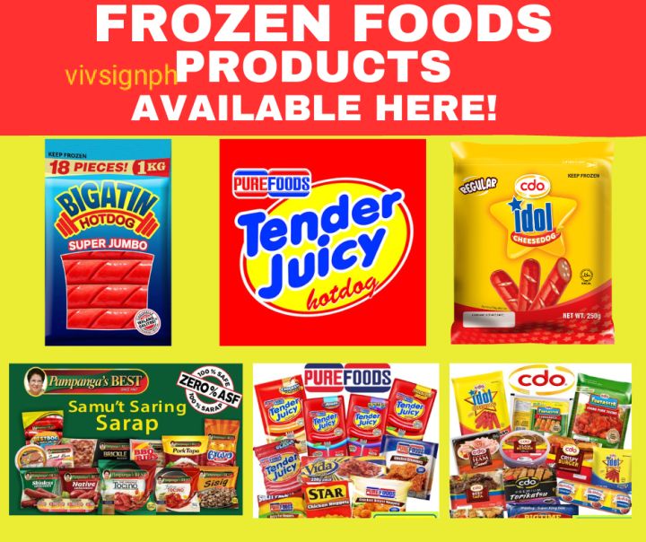 LaminatedFrozen food products signages A4 Size makapal,matibay.glossy ...