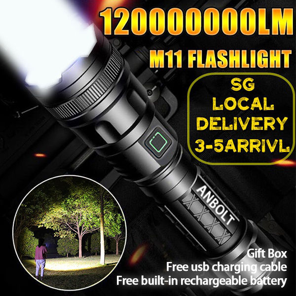 Portable Flashlight 1000M Torchlight Outdoor Rechargeable Flashlight Ultra Bright Zoomable LED ...