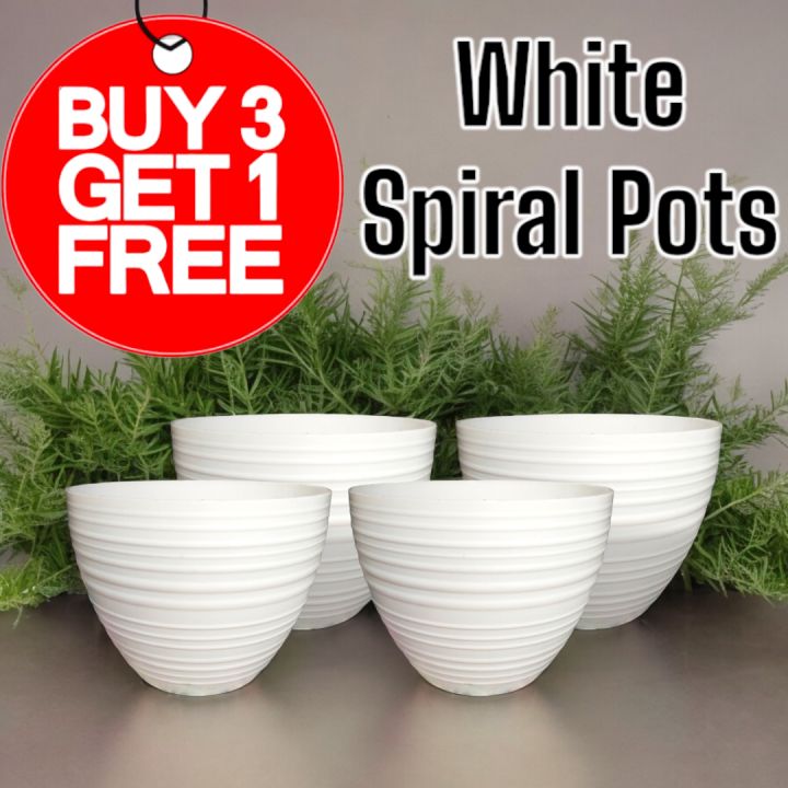 BUY 3 get 1 FREEEEE!!!!!! White Spiral Pots | Elegant Design ...