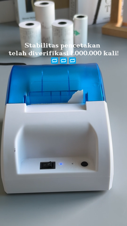 Free 3 Roll kertas Printer Bluetooth Thermal 58mm printer label PPOB ...