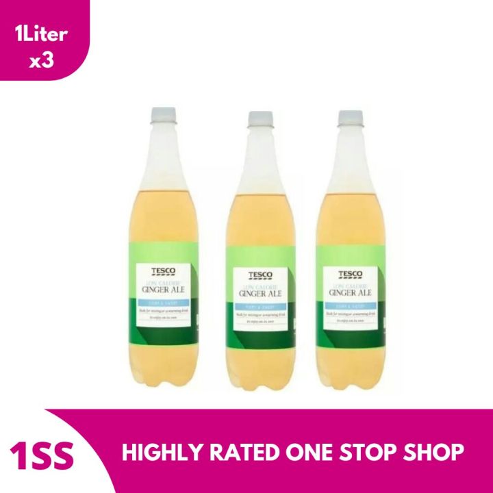 Tesco Low Calorie Ginger Ale Fiery & Sweet, 1Liter Set of 3 | Lazada PH