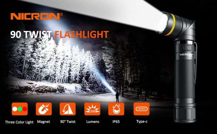 Nicron flashlight B70/b70plus high Power flashlight 1800/1200lm 178m ...