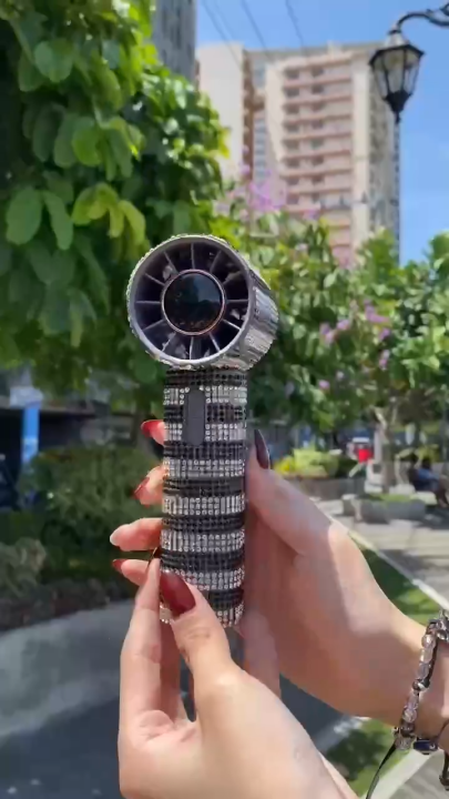 Portable F85 Handy Turbo Fan with DIY Diamond Sticker Design, 100 Air ...