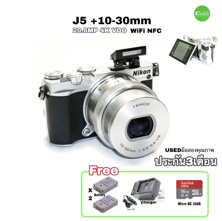Nikon 1 J5 + 10-30mm WiFi NFC camera น่าใช้ 20.8MP วีดีโอ 4K จอภาพ ปรับ ...