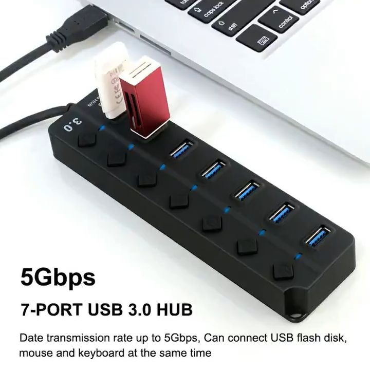 Multi USB 3.0 Hub Expander 4/7 Ports Splitter USB Port Hub USB PC ...