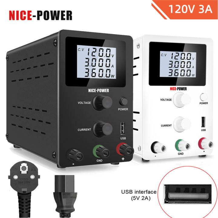 Nice-power 4 Digits USB Switching Lab DC Power Supply Adjustable 120V 100V 72V 48V 36V 30V 10A ...