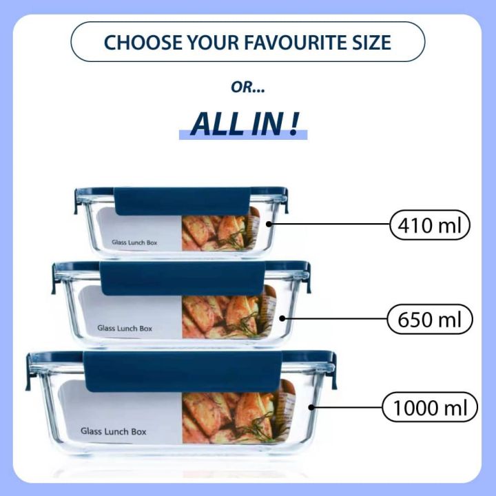 🏅Fast Ship 🇲🇾 Microwave Safe Glass / Plastic Airtight Food Storage ...