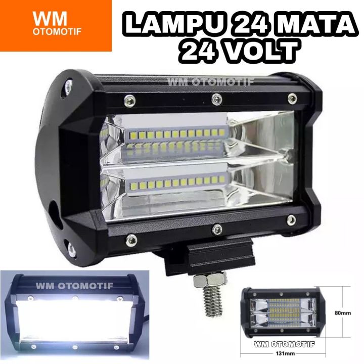 Lampu Tembak Sorot 24 Volt LED Bar CREE 24 Mata 2 Susun Truk Bus Fuso Canter Tronton Truck Bis ...