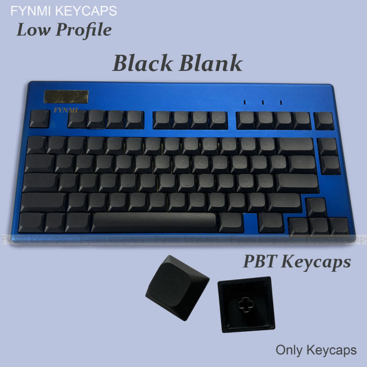 Black Blank Low Profile Fynmi PBT Keycaps Dye-Sublimation Keycaps 61 ...