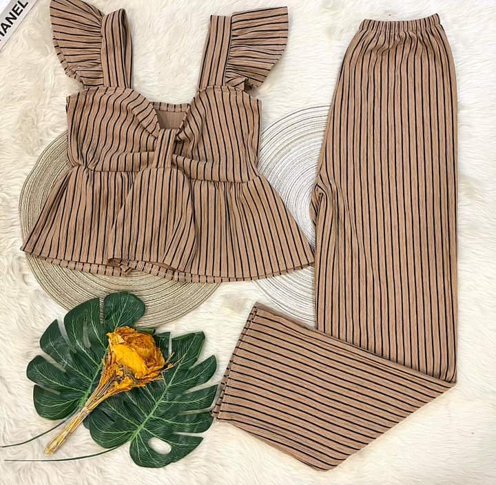 TERNO stripes bark crepe fabric free size (FIT UP TO SEMI -LARGE) | Lazada