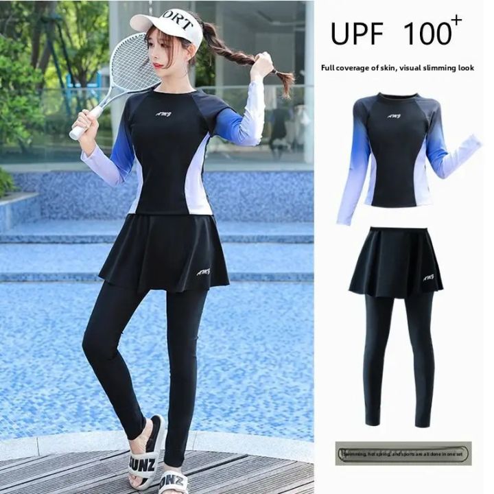 Full Body Diving Suit Women's Bikini Set Long Sleeve Quick Dry Surfing ...