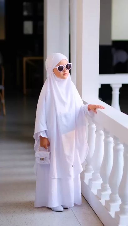 D2BLACK - Baju Muslim Anak Perempuan Gamis Syar'i Khimar Nabila Set ...