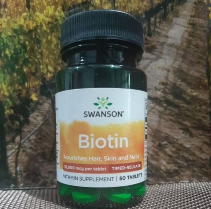 Biotin 10,000mcg 60 Tablets Timed-Release EXPIRY: November 2025 Swanson ...
