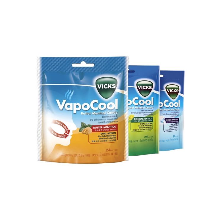 Vicks Vapocool Candy Original/cooling pepper mint/Butter | Lazada PH