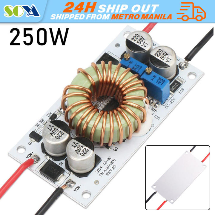 250W Boost Converter DC/DC 8.5-48V to 12-50V Output Step-up Module ...
