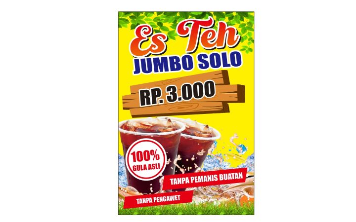 Spanduk / Benner es teh jumbo / spanduk es teh solo / bisa ganti nama ...