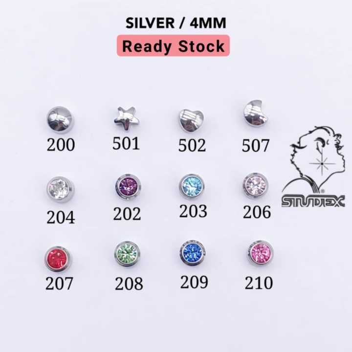 STUDEX(MADE IN USA)MEDICAL GRADE OR MEDICAL STAINELSS STEEL(Subang Tindik Telinga/Earring ...