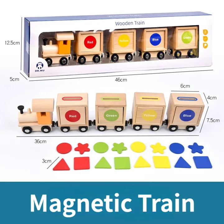 Magnetic Shape Color Sorting Train Toys for Kids Montessori Educational ...