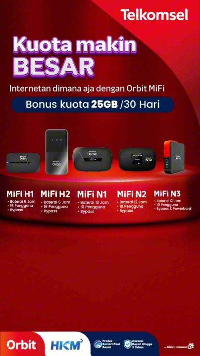 Telkomsel Orbit Mifi H2 Huawei E5586 Portable Modem Wifi 4G High Speed ...