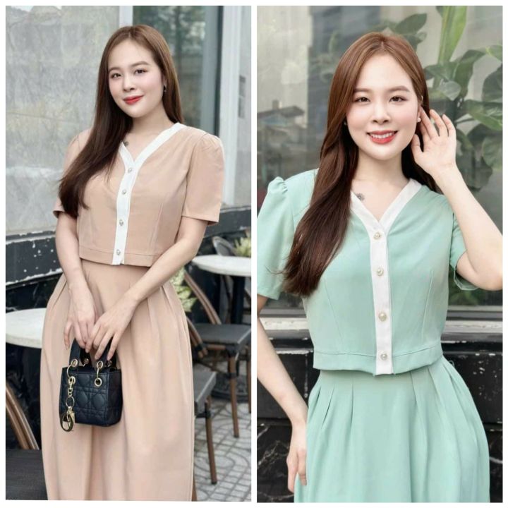 Top and Skirt Coords, Formal Coordinates Sage Green and Nude Color ...