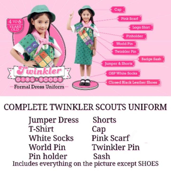 10-IN-1 COMPLETE TWINKLER SCOUT UNIFORM/GSP/PRE-SCHOOL SCOUT | Lazada PH