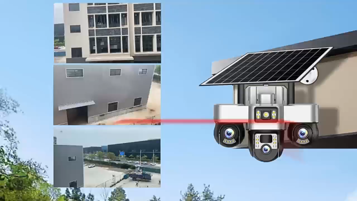 V380 6MP Three-lens surveillance camera,CCtv outdoor high-definition ...