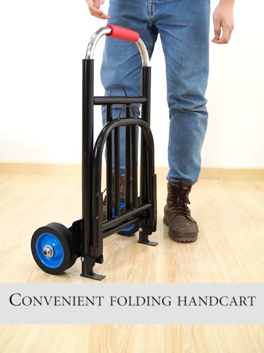 BKPP Folding trolley hand truck push cart black Foldable Shopping Push ...