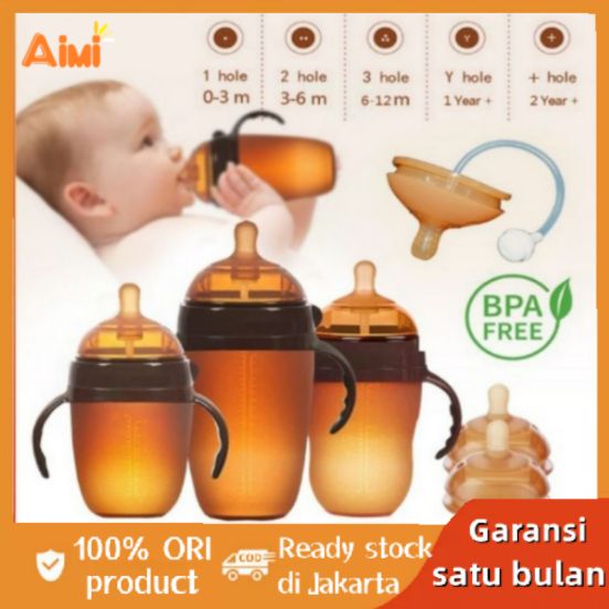 Aimi Silikon Nano Botol Bayi Susu Dengan Jerami Dot Bayi Botol Dengan ...